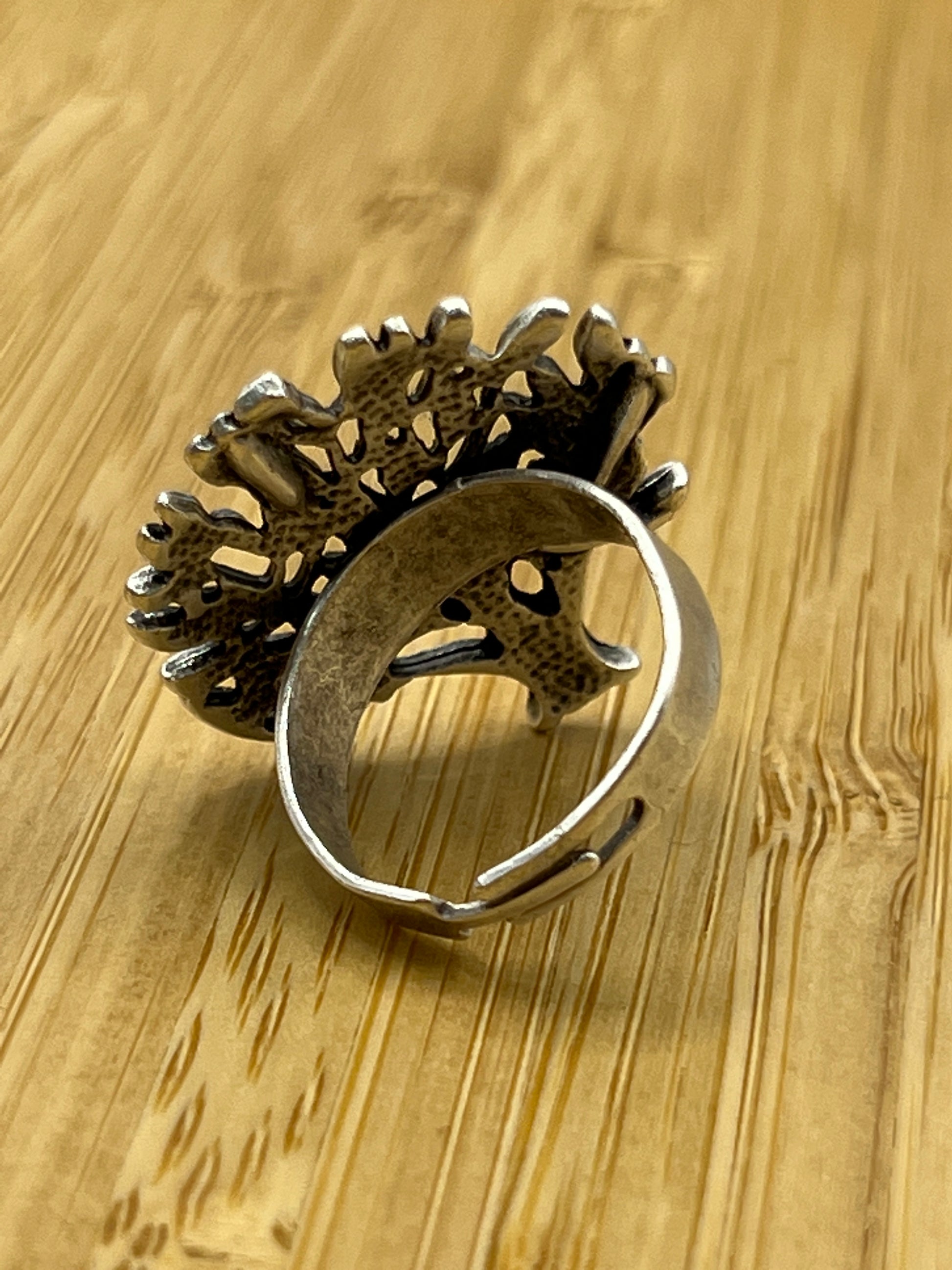 Silver Plated Olive Tree Ring Adjustable – HeyBou